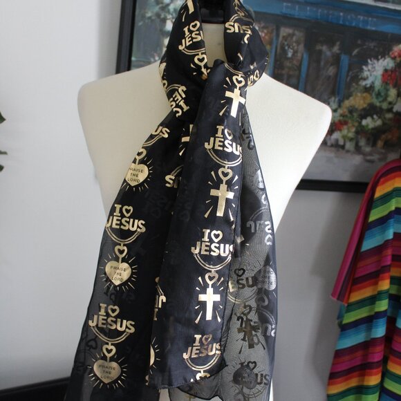 Accessories | Religious I Love Jesus Cross Decorative Scarf Praise The ...